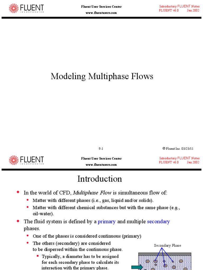 Fluent 09 Multiphase | PDF | Fluid Dynamics | Continuum Mechanics