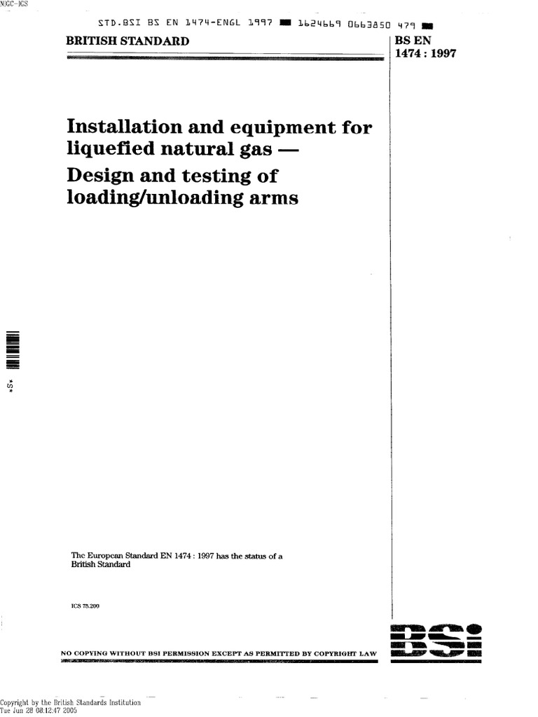 BS en 1474 Installation and Equipment For Liquefied Natural Gas Design ...