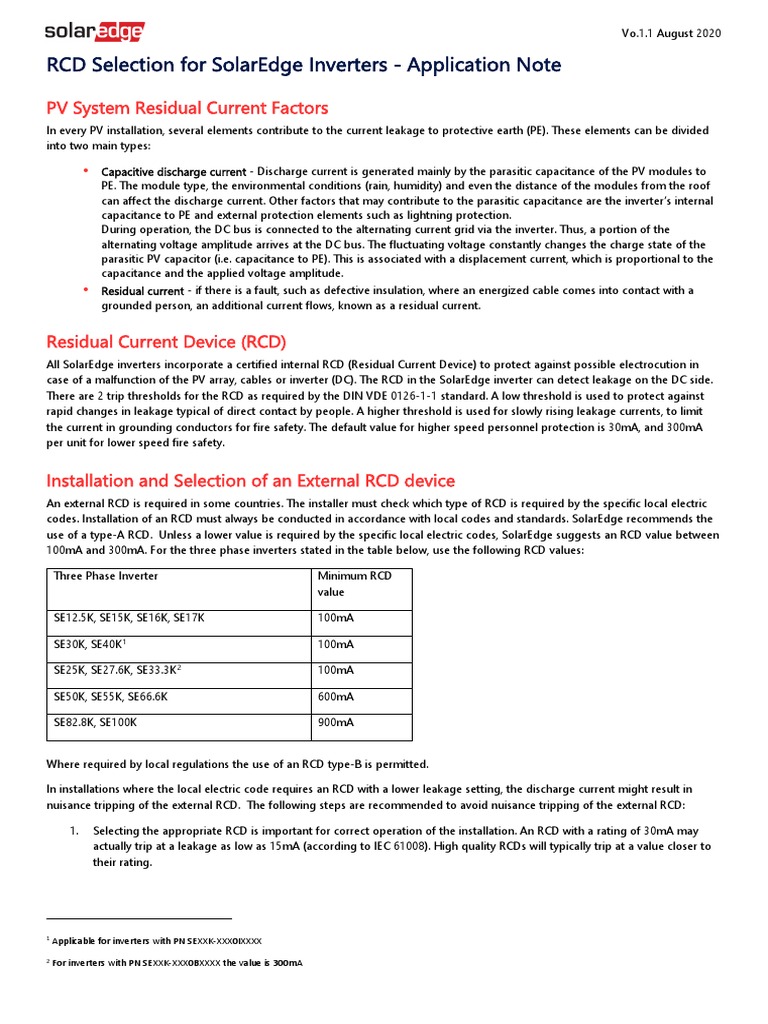 Application Note Ground Fault Rcd Pdf Capacitor Equipment