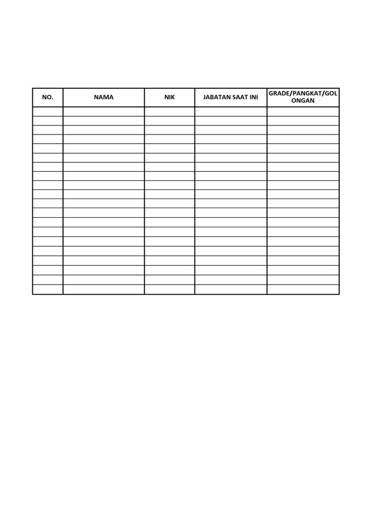 Contoh Template Database SDM | PDF | Bisnis