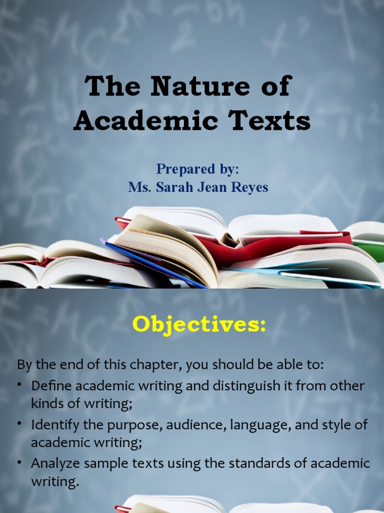 The Nature of Academic Texts | PDF | Question | Human Communication