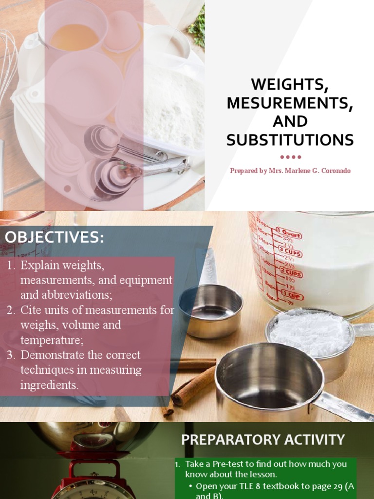 Weights, Mesurements, and Substitutions | PDF | Measurement | Metrology