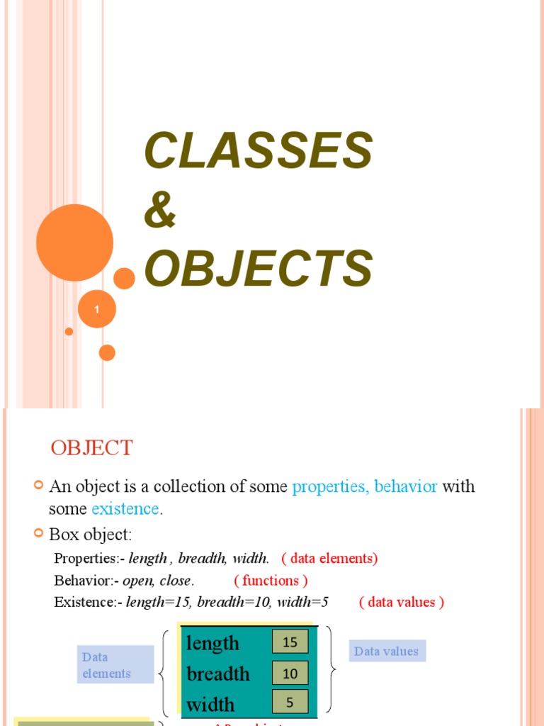 Classes And Objects Pdf Class Computer Programming Method Computer Programming