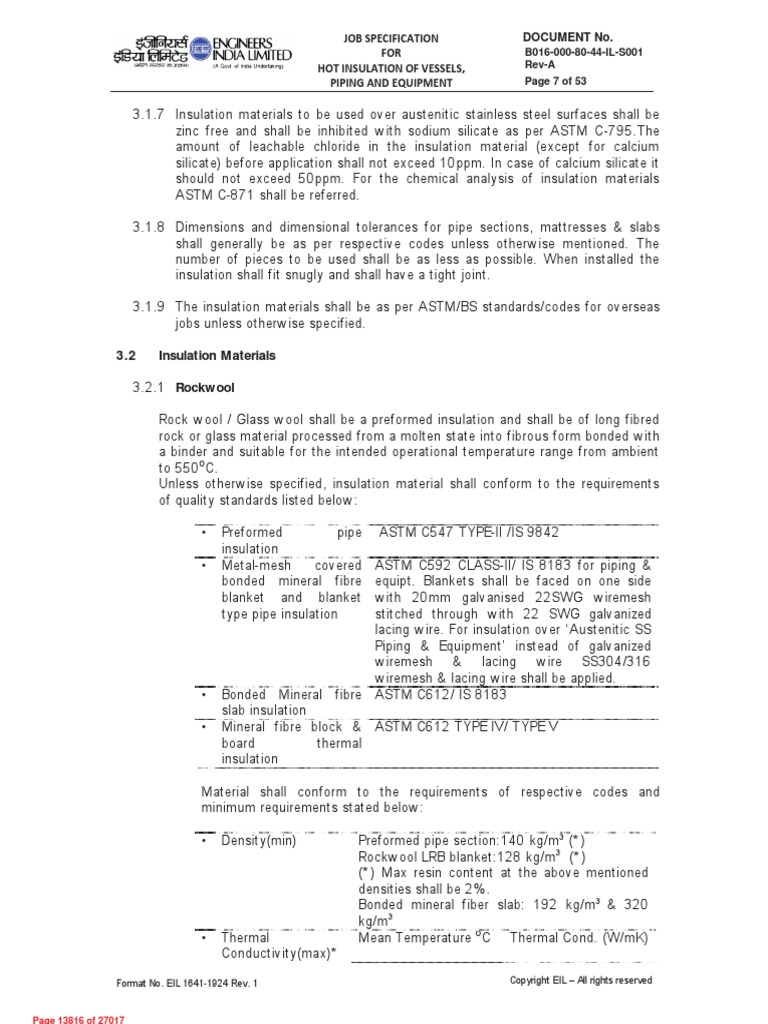 Eil Spec Bo16-000-80-44-Ol-S001 Rev A | PDF | Galvanization | Pipe ...