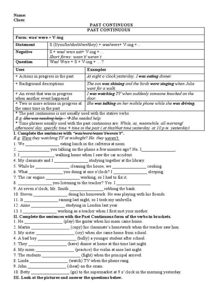 Past Continuous | Download Free PDF | Language Mechanics | Linguistics