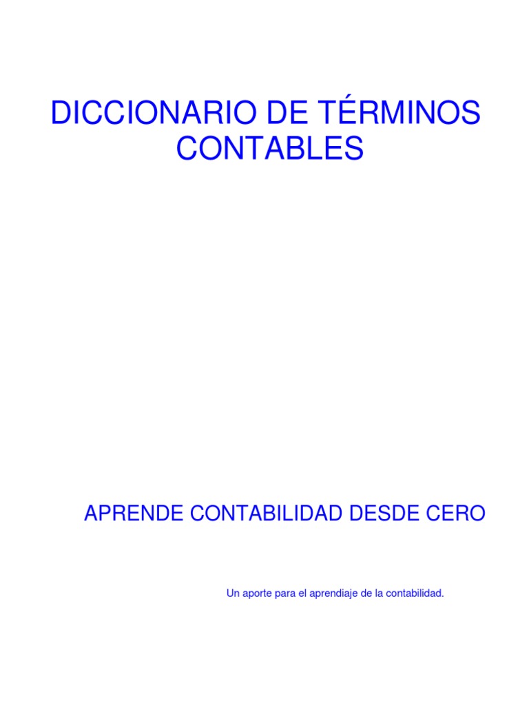Libro DICCIONARIO CONTABLE | PDF | Balance de pagos | Bancos