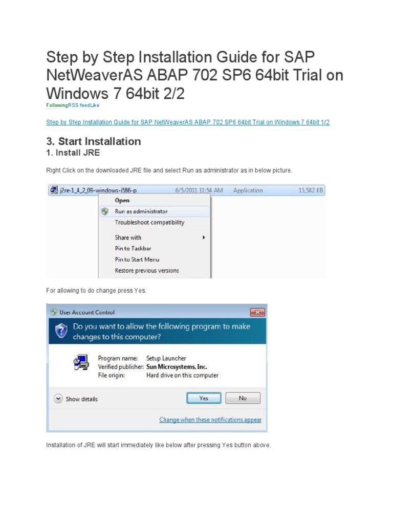 Step By Step Installation Guide For Sap Netweaveras Abap 702 Sp6 64bit Trial On Windows 7 64bit 
