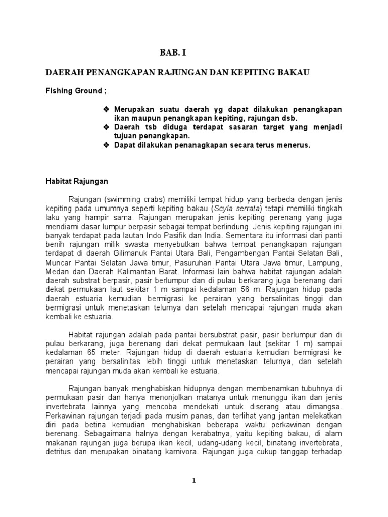 Habitat Rajungan dan Kepiting Bakau | PDF