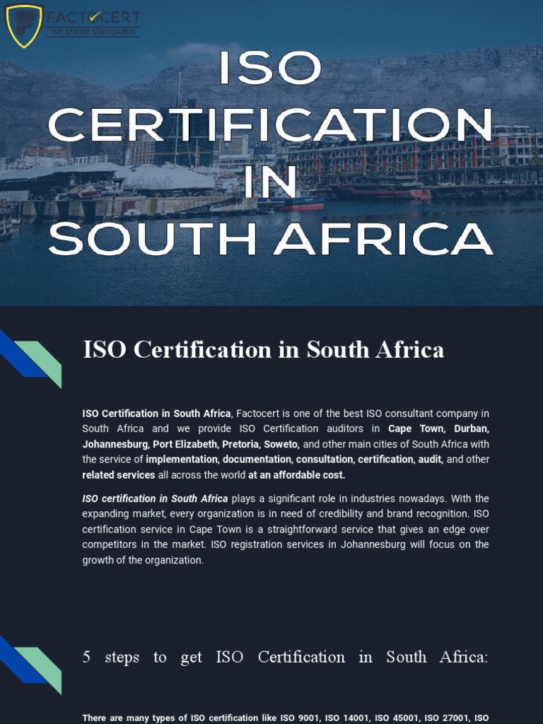 ISO Certification in South Africa | PDF | Economies