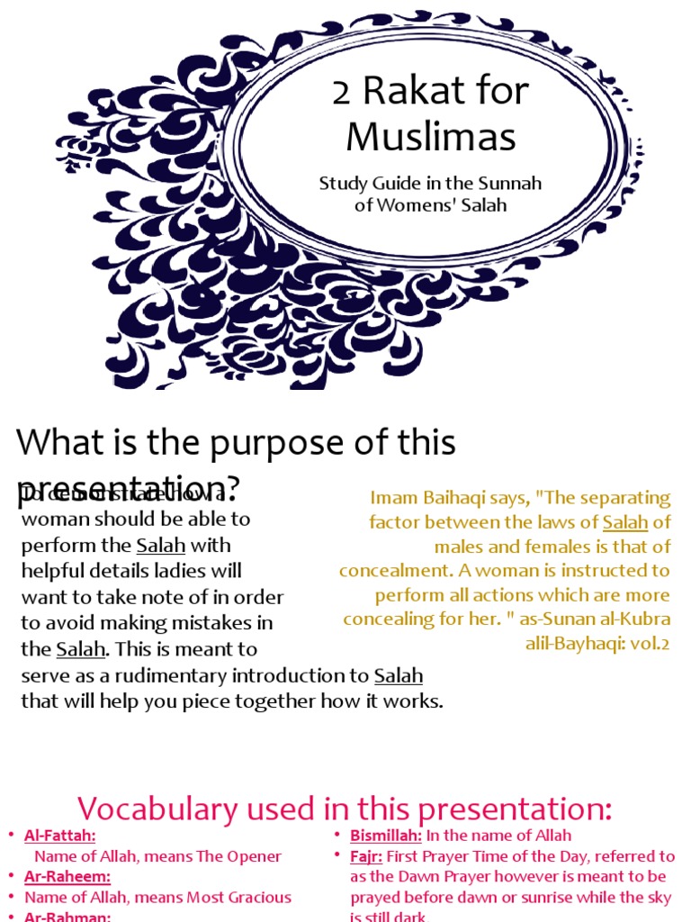 Study Guide in The Sunnah of Womens Salah Power Point | PDF | Islamic ...