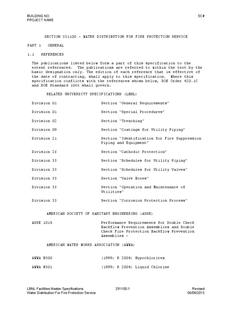 Water Distribution For Fire Protection Service | Download Free PDF ...