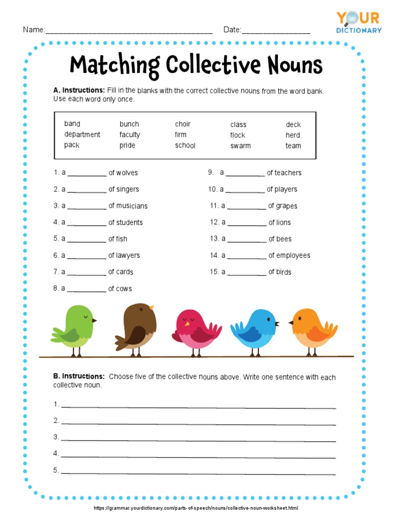 Matching Collective Nouns: Name: - Date | PDF | Herd | Linguistics