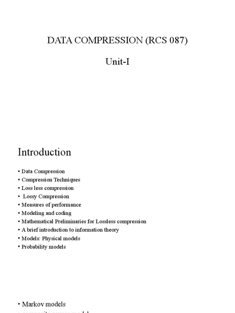 Data Compression (RCS 087) | PDF | Data Compression | Code