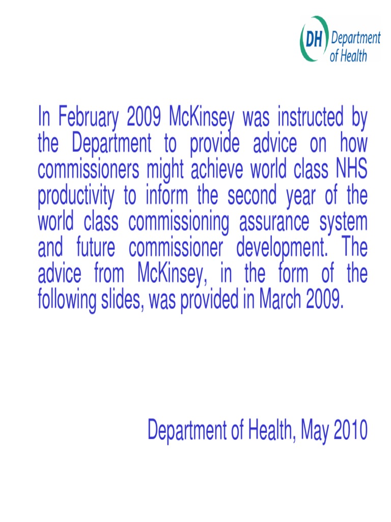 Mckinsey Report | PDF | National Health Service | Recession
