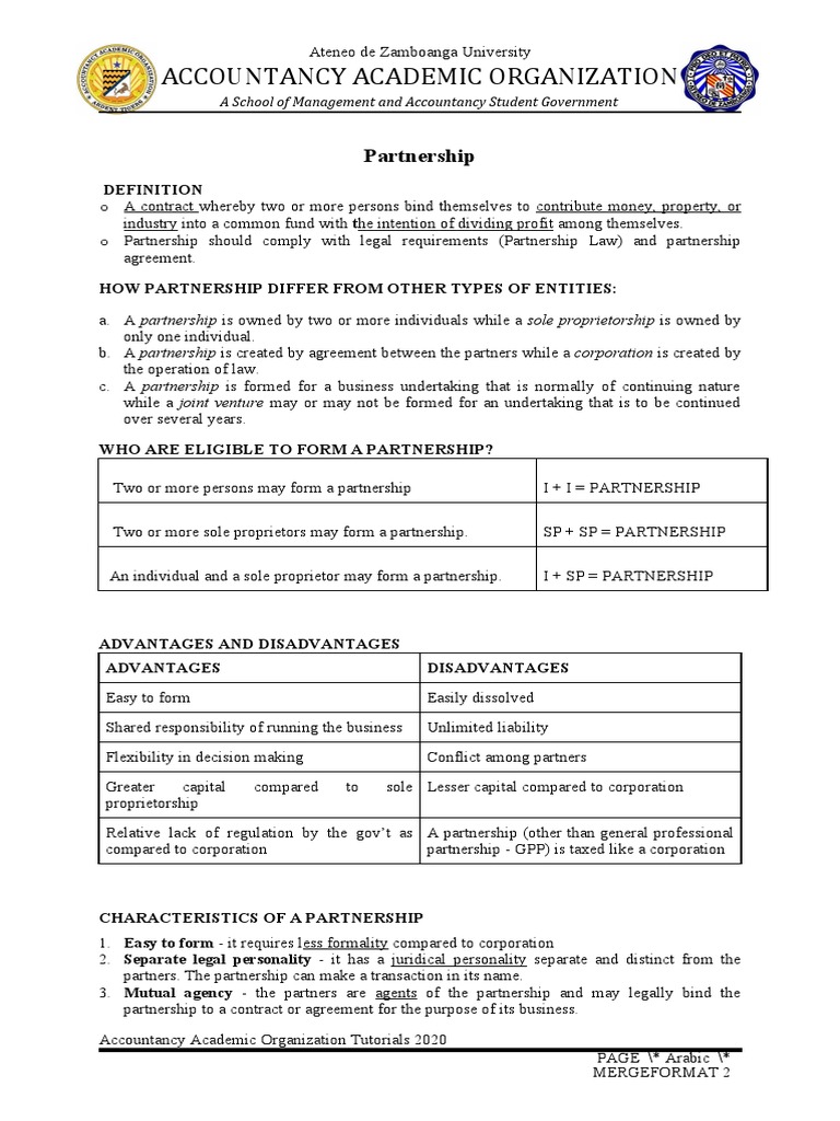 Partnership Module | PDF | Partnership | Debits And Credits
