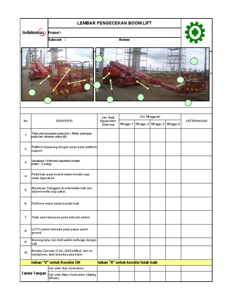 Check Sheet Equipment Hanjin | PDF