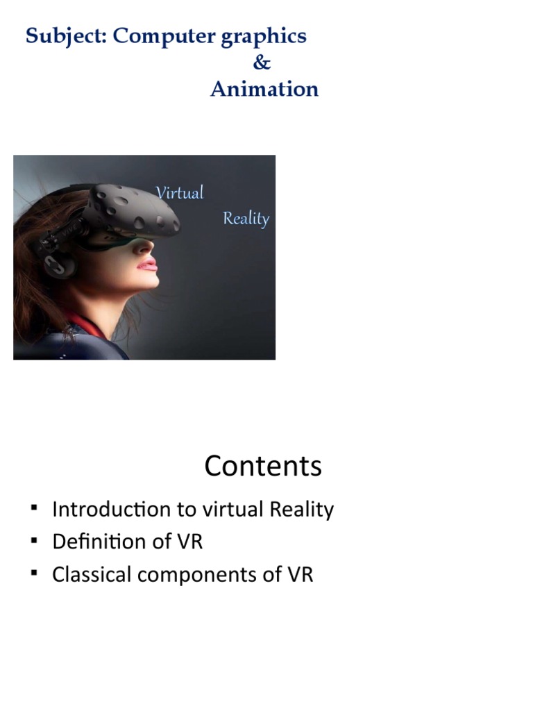 Subject: Computer Graphics & Animation | PDF | Virtual Reality | Computer Graphics