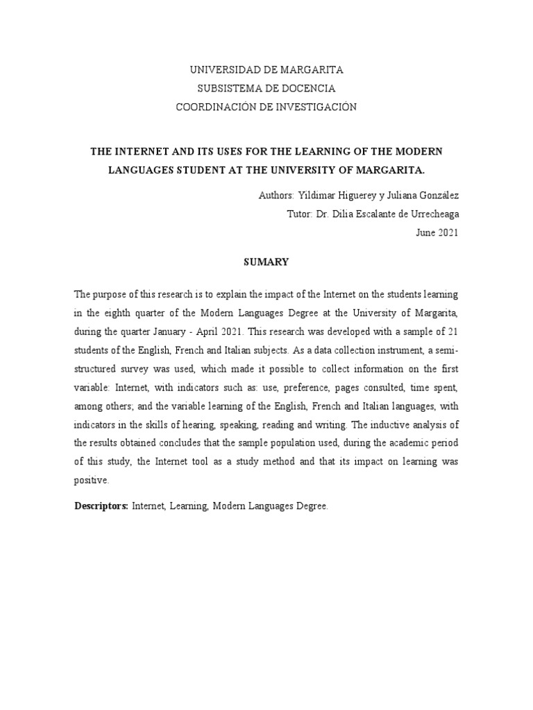 Resumen Español English | PDF | Science | Enseñando y aprendiendo