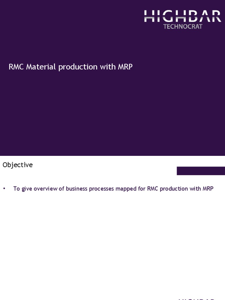 RMC Production Process with MRP Overview | PDF | Business Process ...