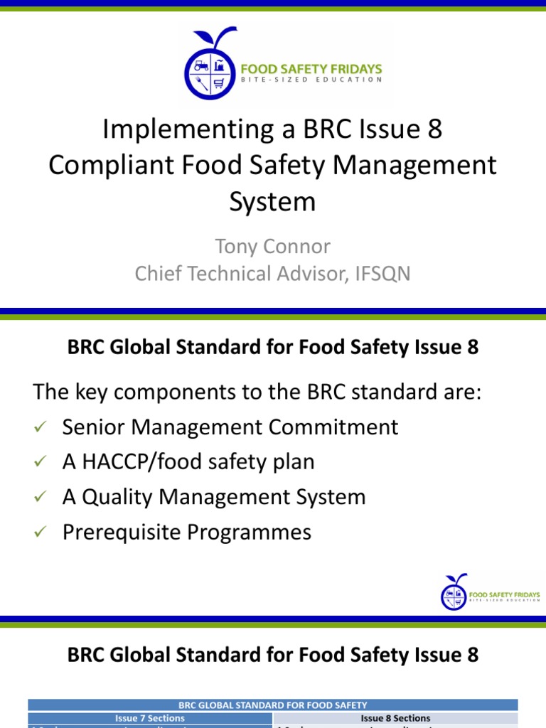Implementing A BRC Issue 8 Compliant Food Safety Management System 76 ...