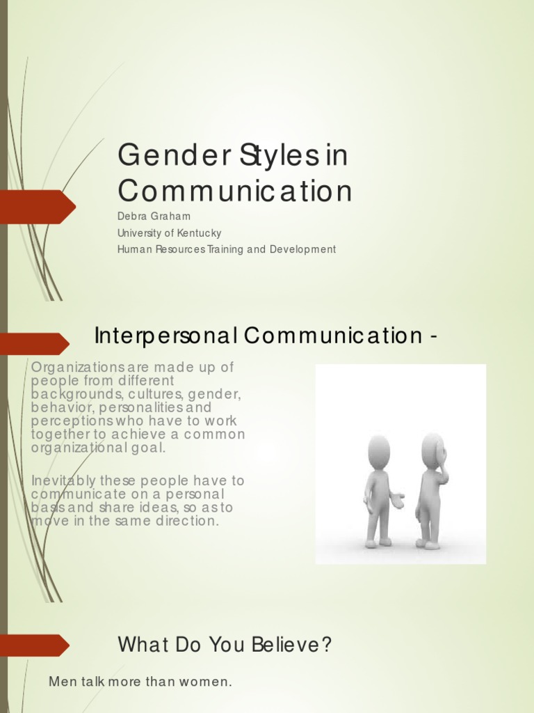 Gender Styles in Communication | PDF | Interpersonal Relationships ...