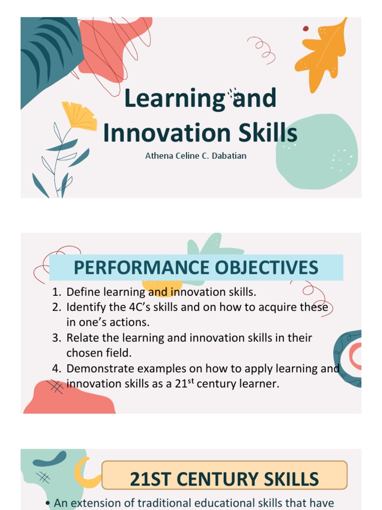 Learning and Innovation Skills Overview | PDF | Critical Thinking ...