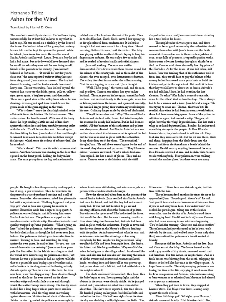 Ashes For The Wind Story | PDF | Nature