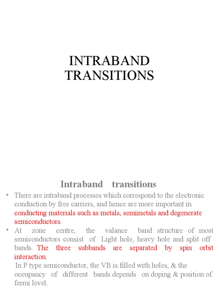 Intraband Transitions | PDF | Theoretical Physics | Semiconductors