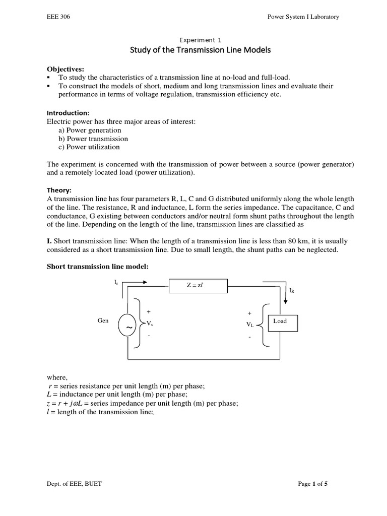 Eee 306 | PDF | Electrical Substation | Electric Power Transmission