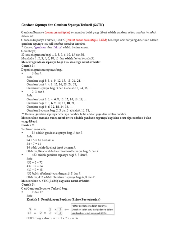Matematik Form 1 | PDF