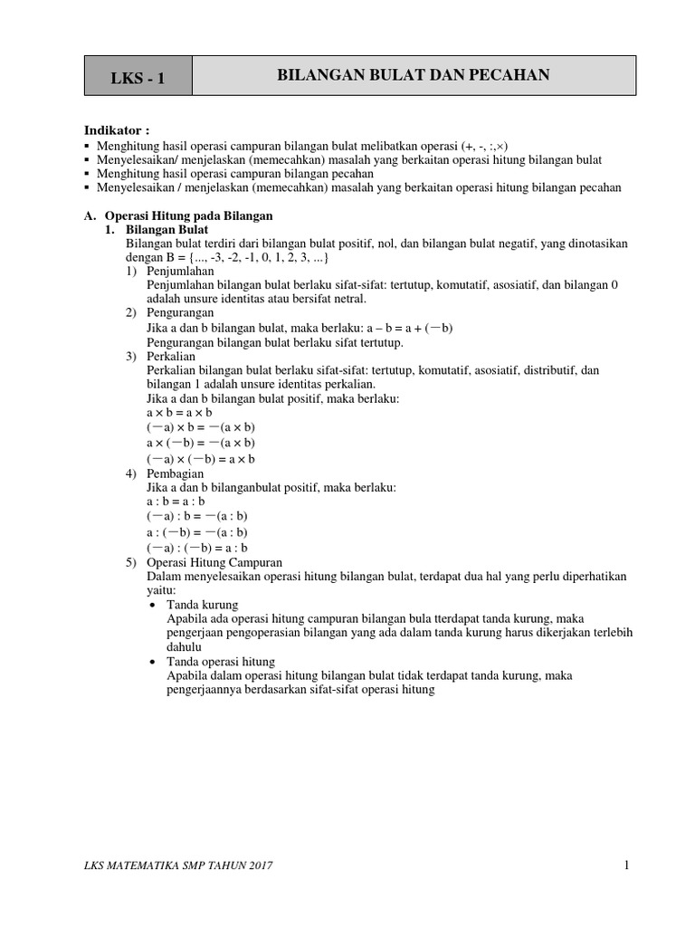 LKS Matematika SMP 2017 | PDF