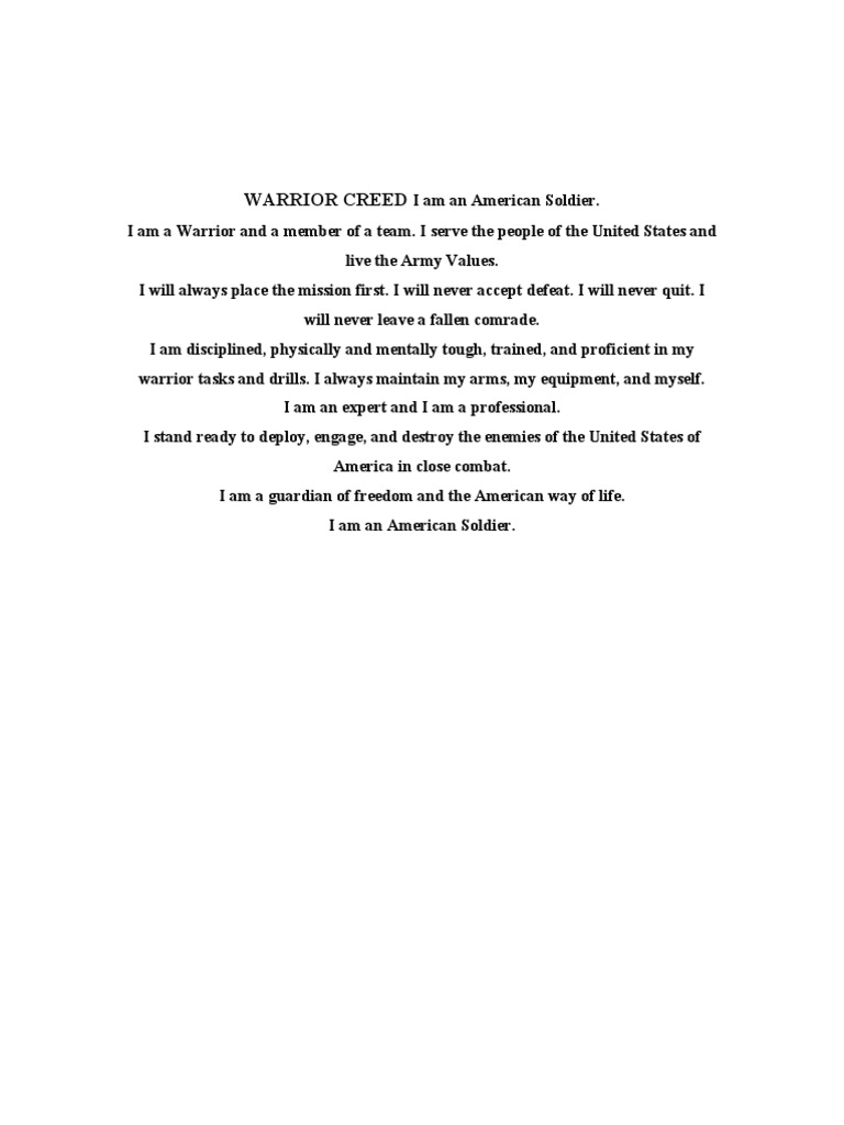 Soldier's Manual of Common Tasks: Warrior Creed | PDF | Court Martial ...