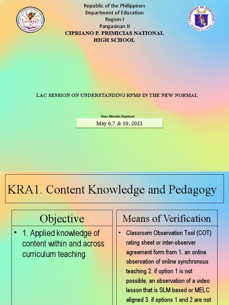RPMS Tool Esp Lac | PDF | Educational Technology | Lesson Plan