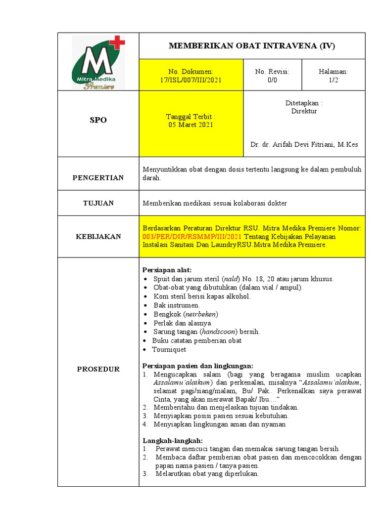 Memberikan Obat Intravena | PDF