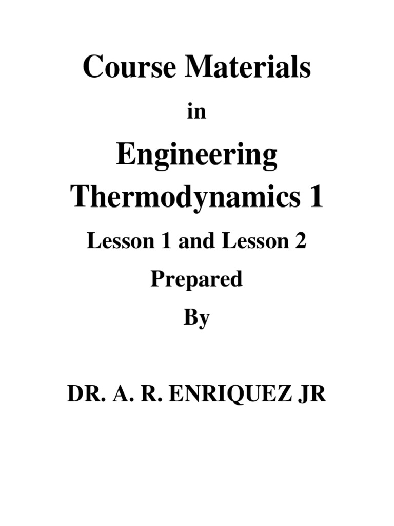 Lesson 1 and 2 | PDF | Thermodynamics | Pressure