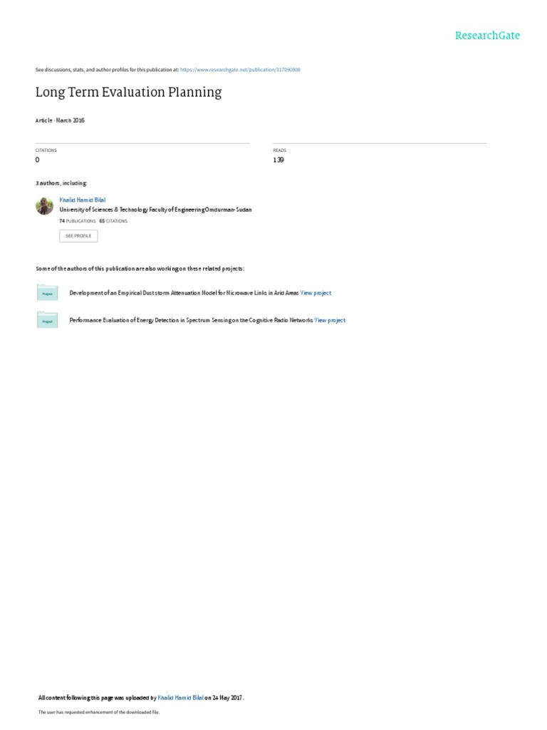 Long Term Evaluation Planning: March 2016 | PDF | Orthogonal Frequency Division Multiplexing ...