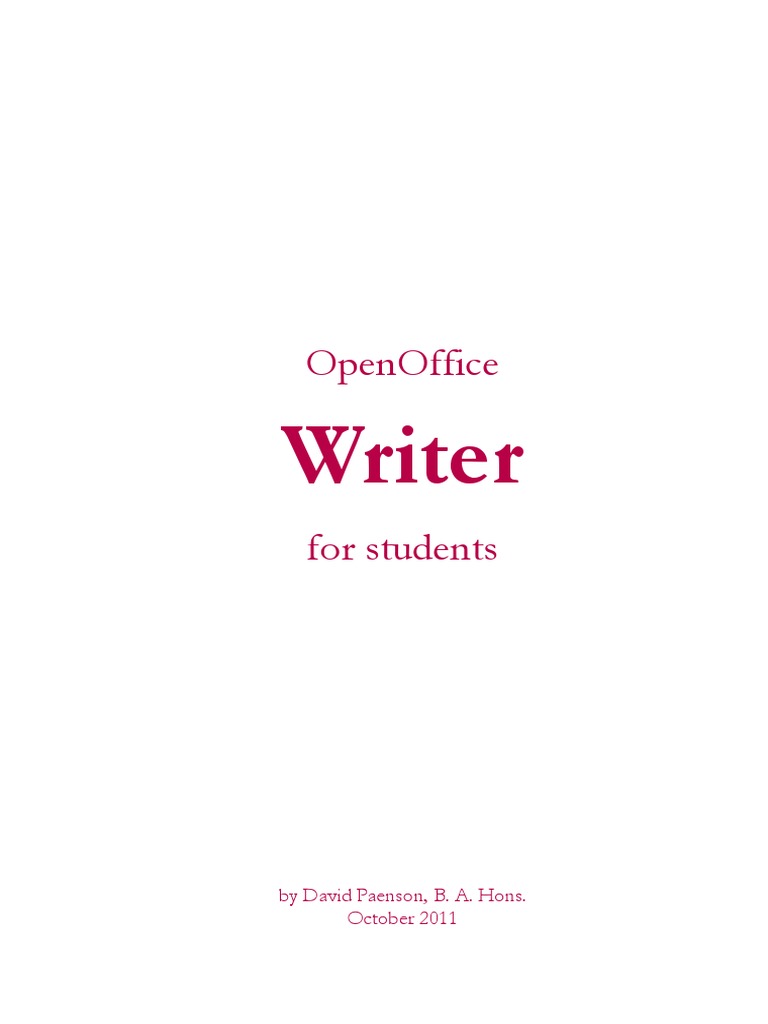 OpenOffice Writer Guide for Students | PDF | Paragraph | Typefaces