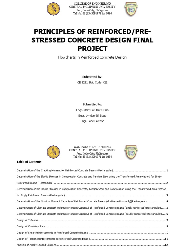 Principles of Reinforced/Pre-Stressed Concrete Design Final Project ...