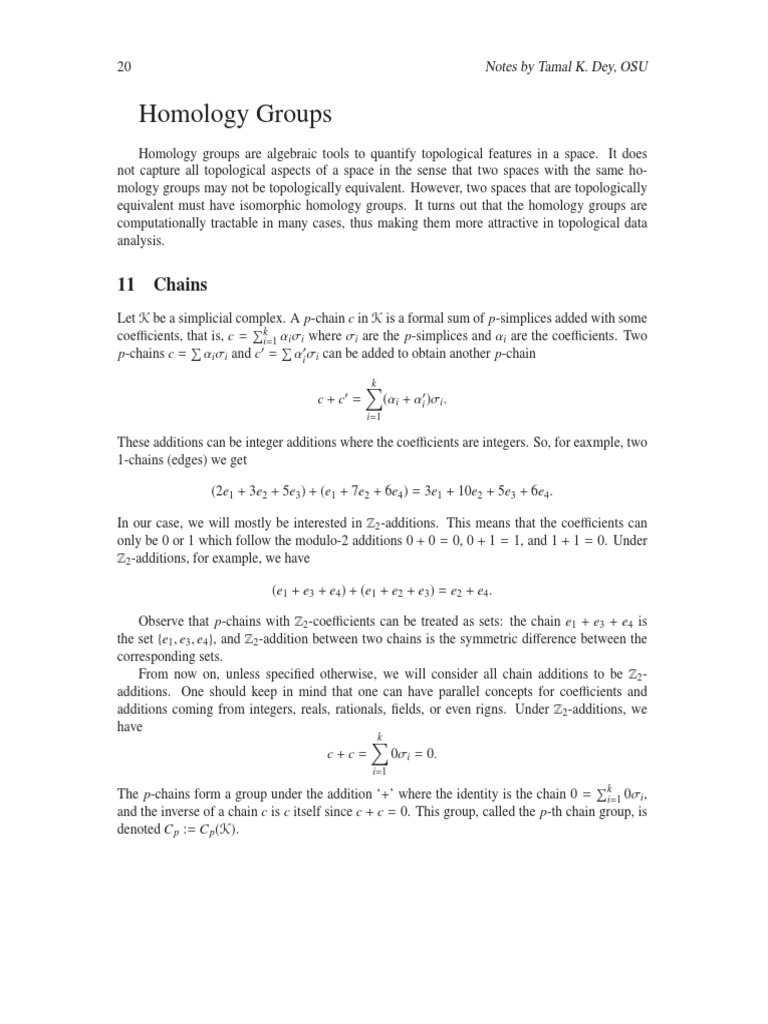 Homology Groups and Chains Guide | PDF | Group (Mathematics) | Abstract ...