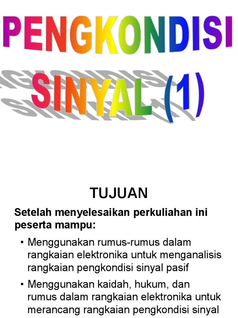 Pengkondisi-Sinyal Analog - 1 Minggu Ke 2 | PDF
