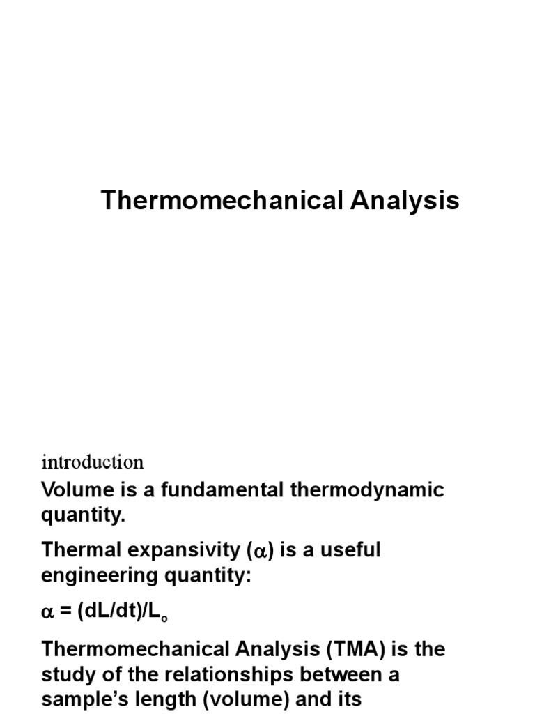 Thermomechanical Analysis | PDF | Technology & Engineering