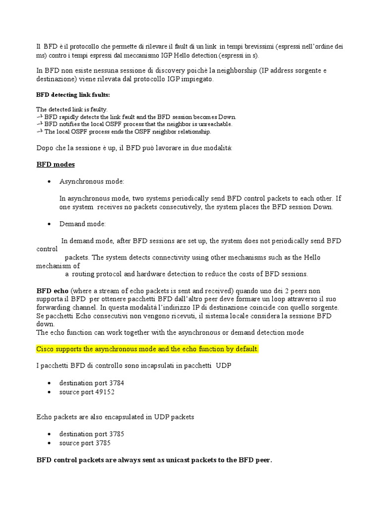 BFD Modes | PDF | Router (Computing) | Telecommunications