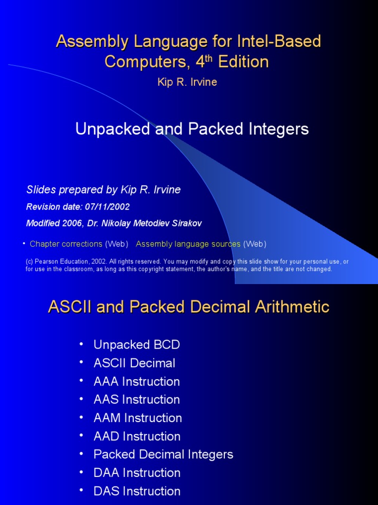 Assembly Language For Intel Based Computers 4 Edition Pdf Binary