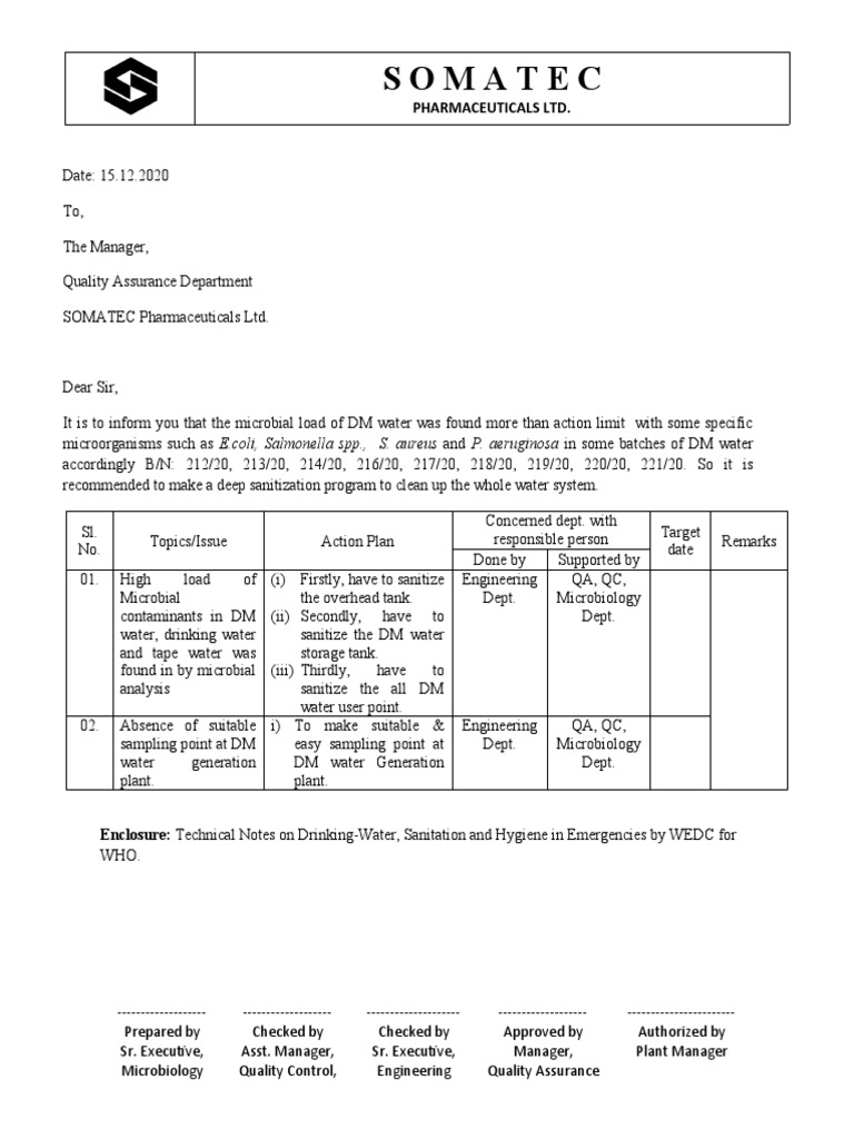 Sanitization Responsibility | PDF | Drinking Water | Water Supply