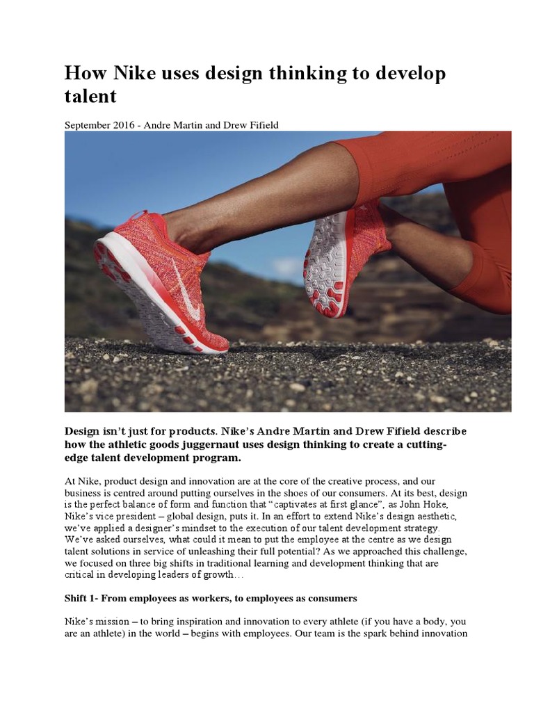 How Nike Uses Design Thinking To Develop Talent | PDF | Design Thinking ...