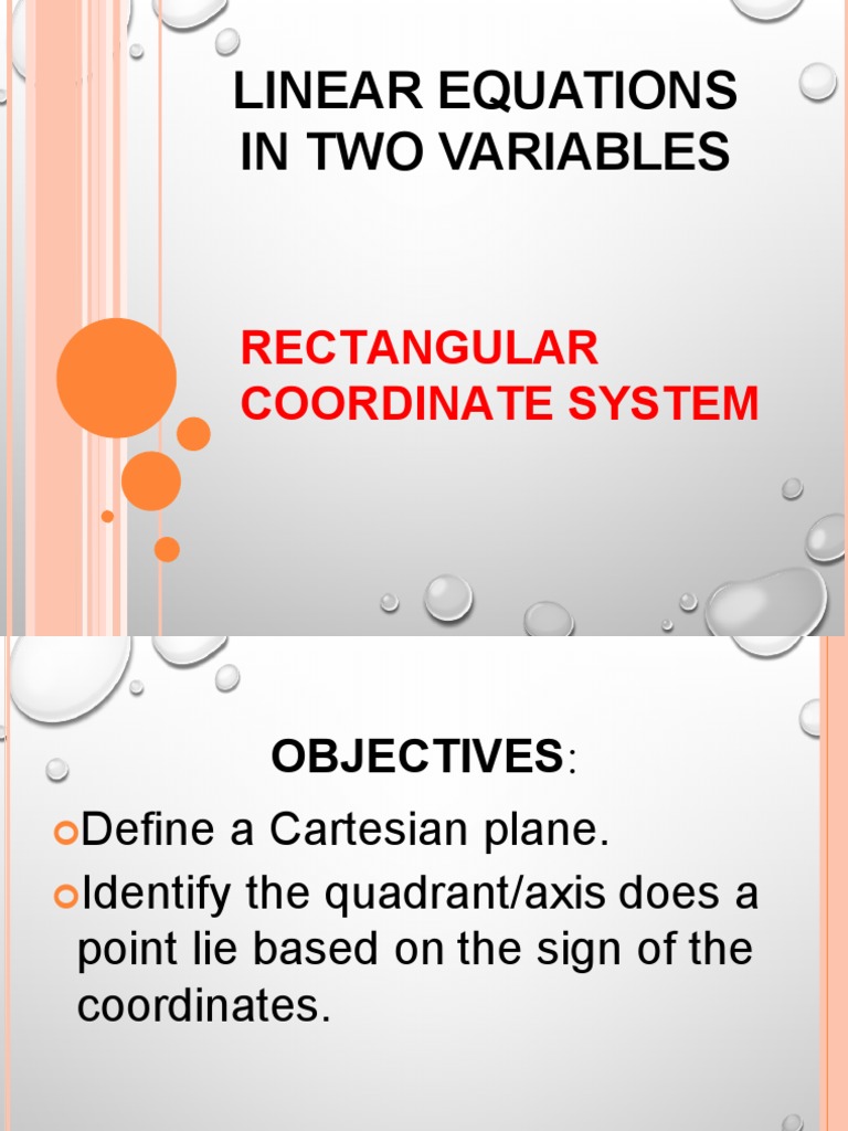 Rectangular Coordinate System | PDF | Cartesian Coordinate System ...