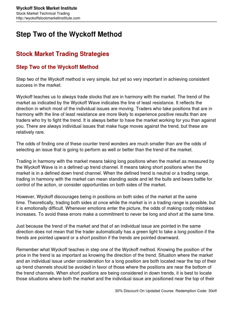 Step Two of The Wyckoff Method: Stock Market Trading Strategies ...