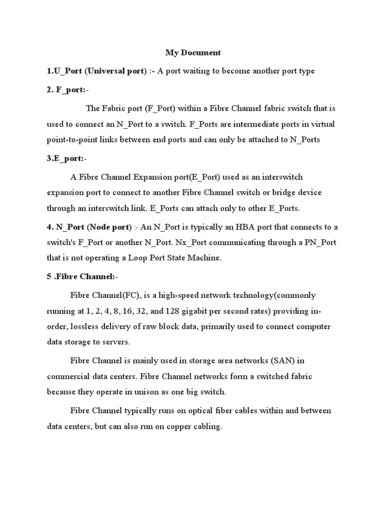 Fibre Channel Port Types and Commissioning | PDF | Computer Data ...