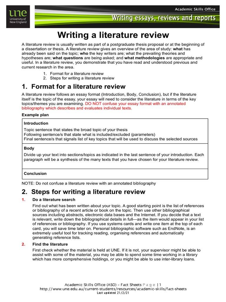Format For A Literature Review | PDF | Thesis | Bibliography