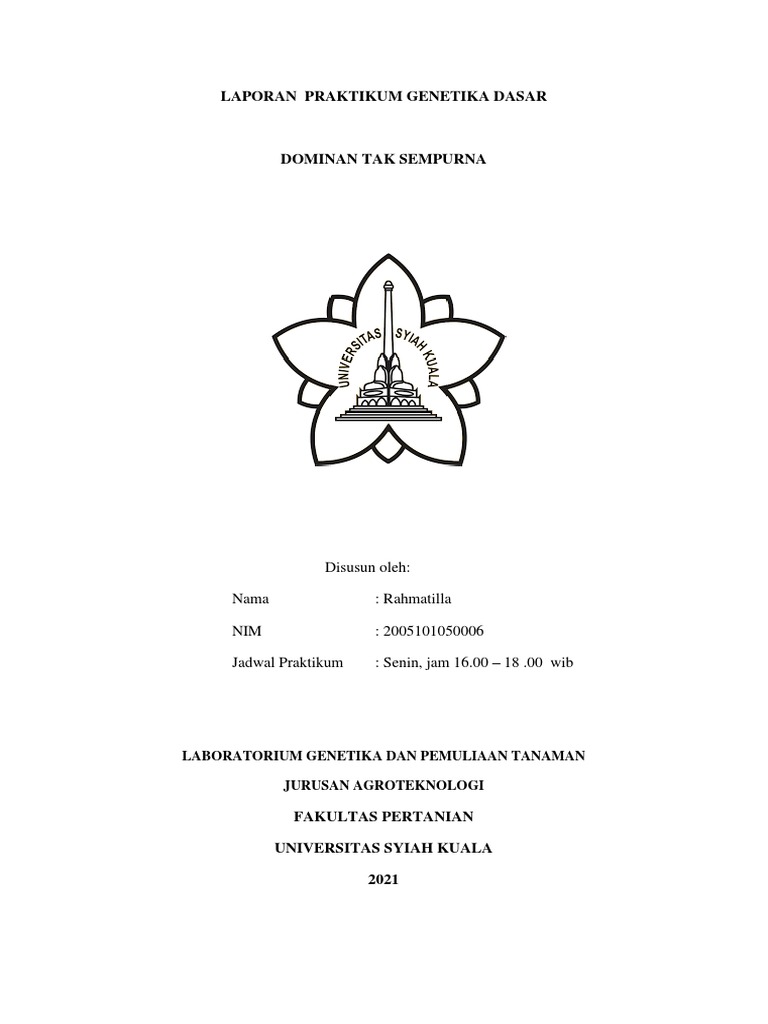 Ciri dan Contoh Dominasi Tak Sempurna | PDF
